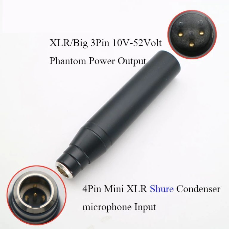 4 Pin Mini XLR to 3Pin Male XLR Phantom Adaptor
