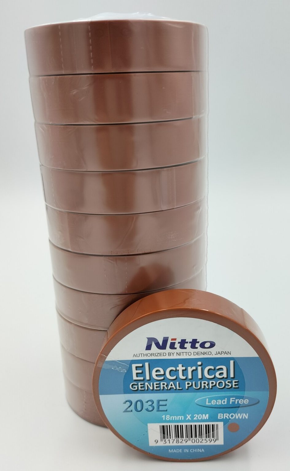 Nitto Insulation Tape 20m x 19mm - Brown 10 Pack